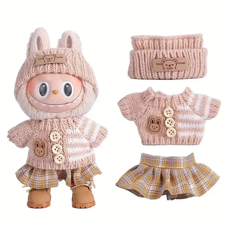Beige Winter Outfit - Labubu Dolls Clothing – BYTOODAY