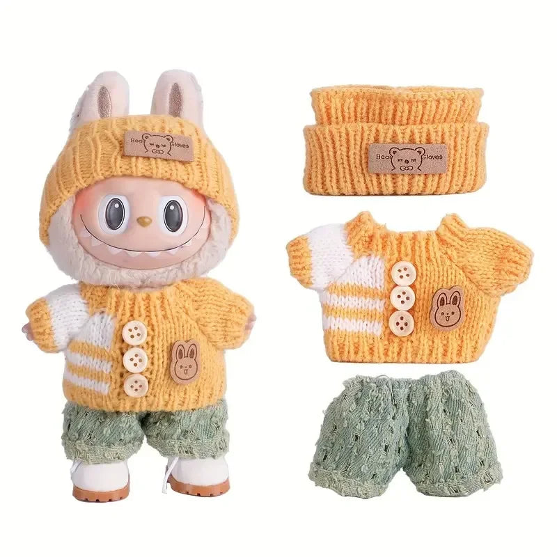 Light Orange Winter Outfit - Labubu Dolls Clothing – BYTOODAY