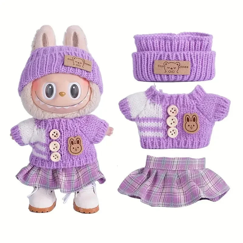 Purple Winter Set - Labubu Dolls Clothing – BYTOODAY