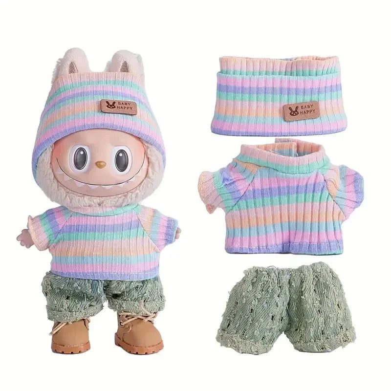 Rainbow Winter Set - Labubu Dolls Clothing – BYTOODAY